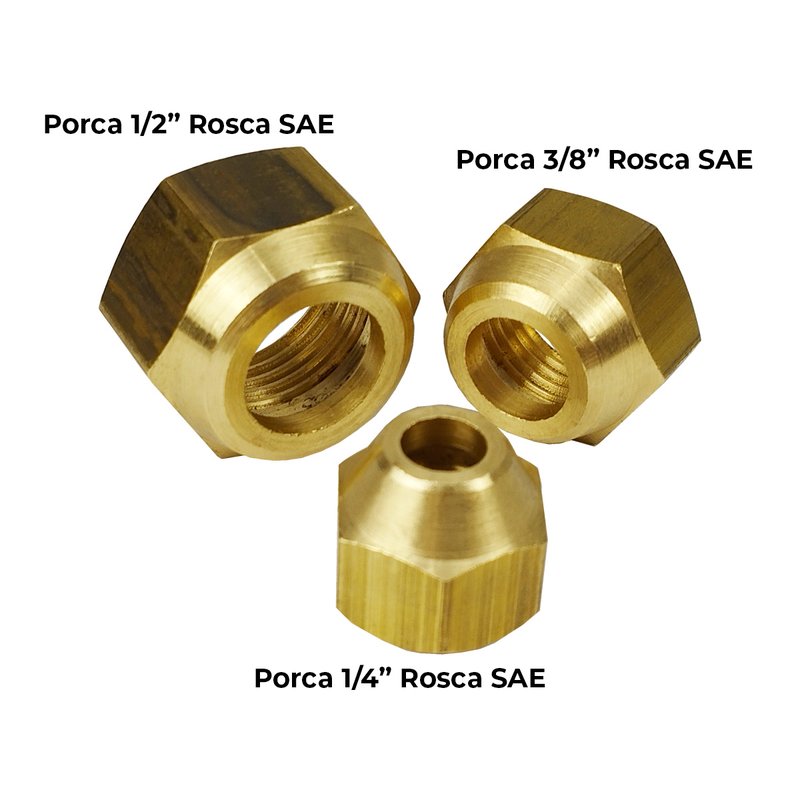Kit 10 porcas 1/4" 3/8" 1/2" de Rosca SAE