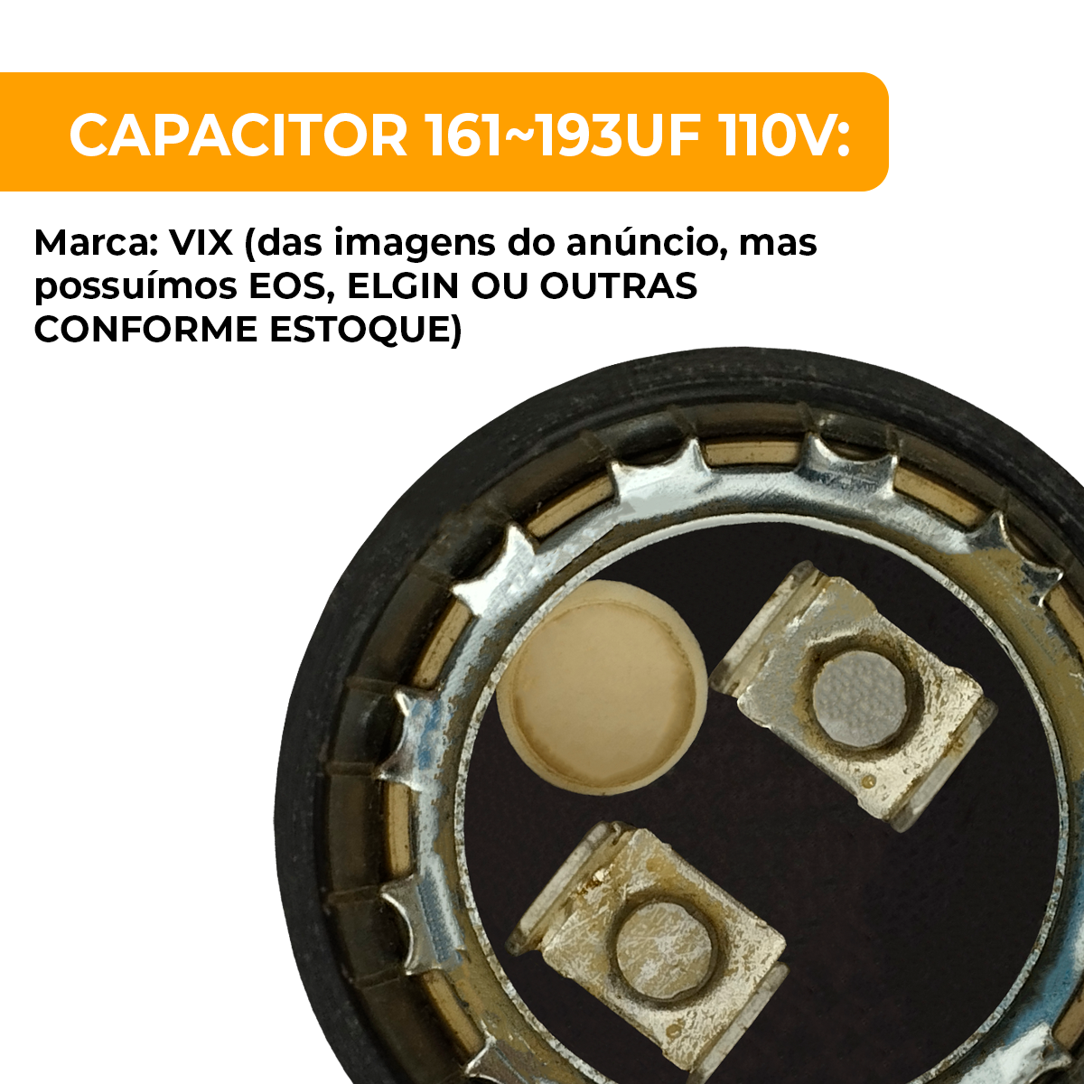 Capacitor de Partida Motores 161/193 UF 110V