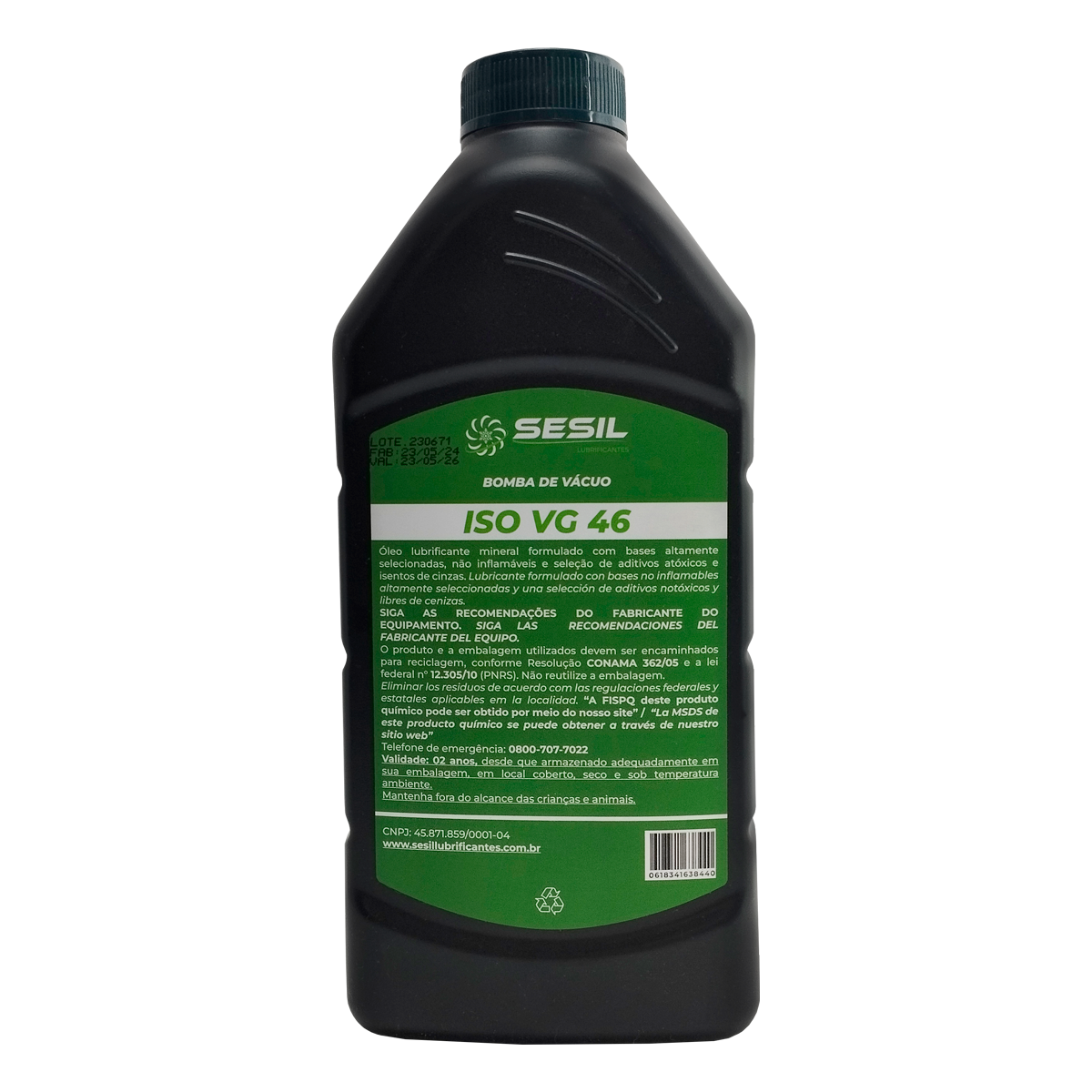 Óleo para Bomba de Vácuo Séssil VG46 1L - Lubrificante Industrial de Alta Performance e Resistência