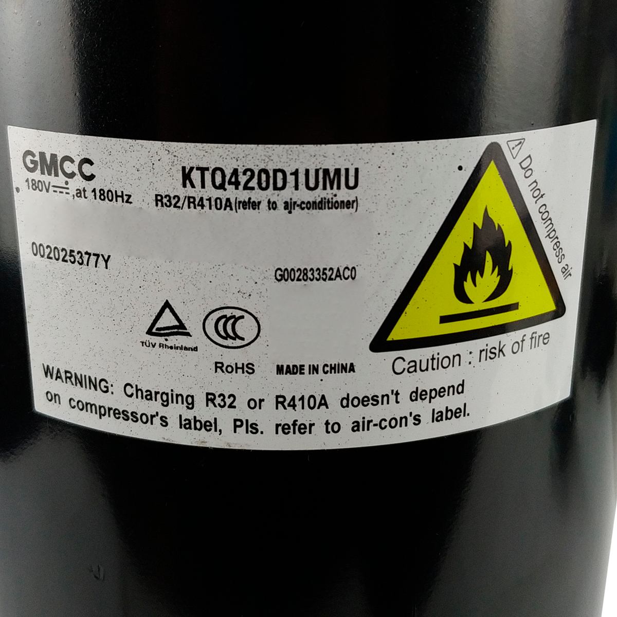 Compressor Inverter 60.000 Btus R410 E R32 Gmcc KTQ420D1UMU 220v - Único